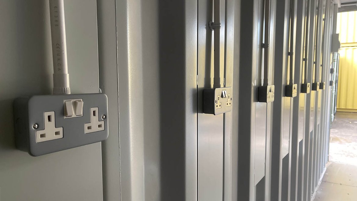 20ft Container with 8 Double Socket Electrics | Cleveland Containers